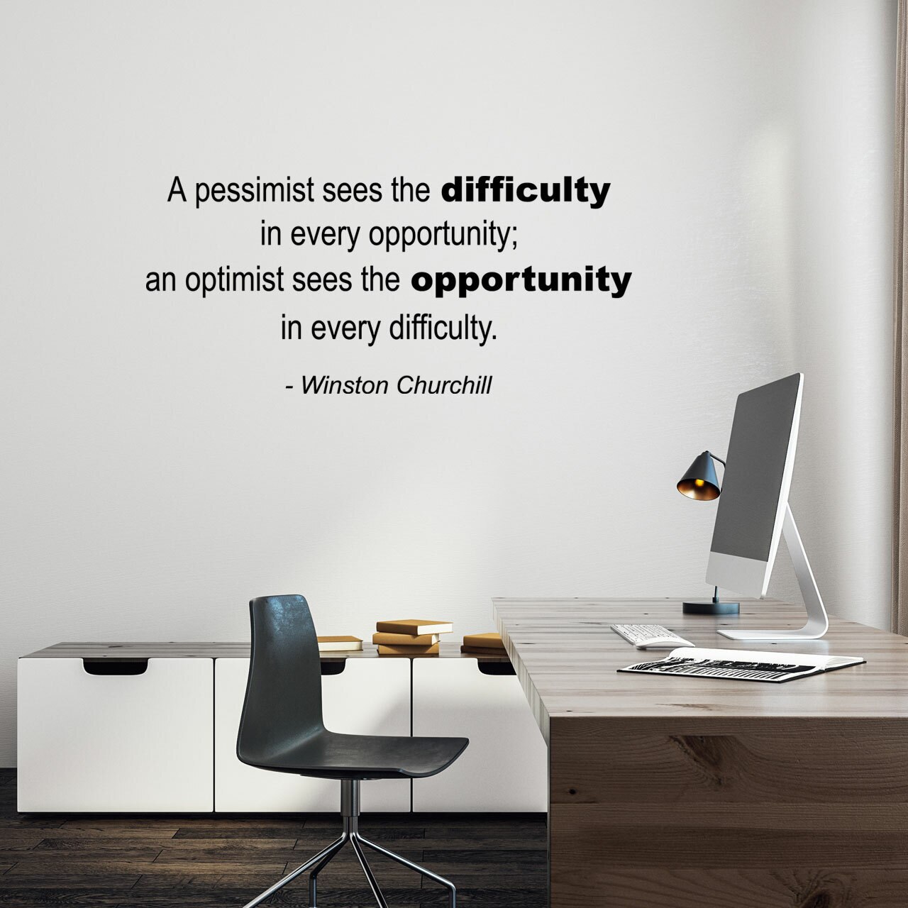 A Pessimist Sees Churchill Quote Words Anywhere