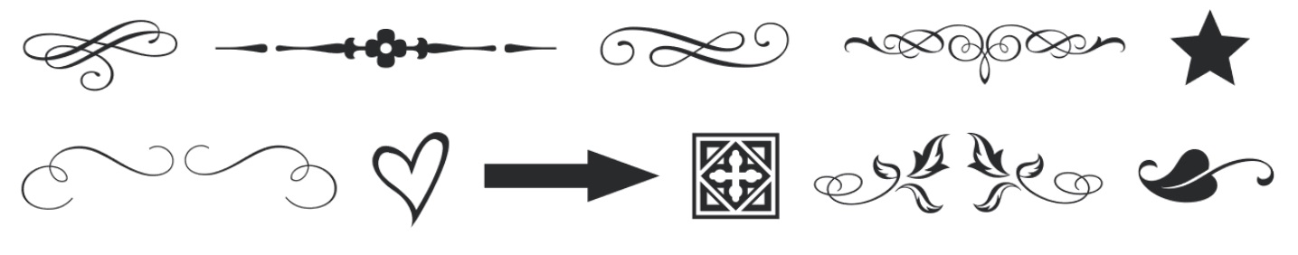 Decorative Ends & Accents | Words Anywhere